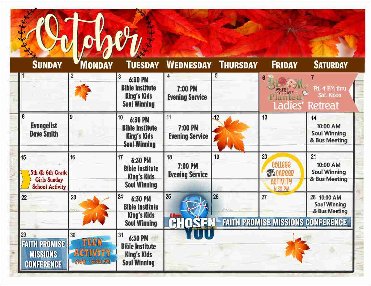 Calendar & Events | Heritage Baptist Church